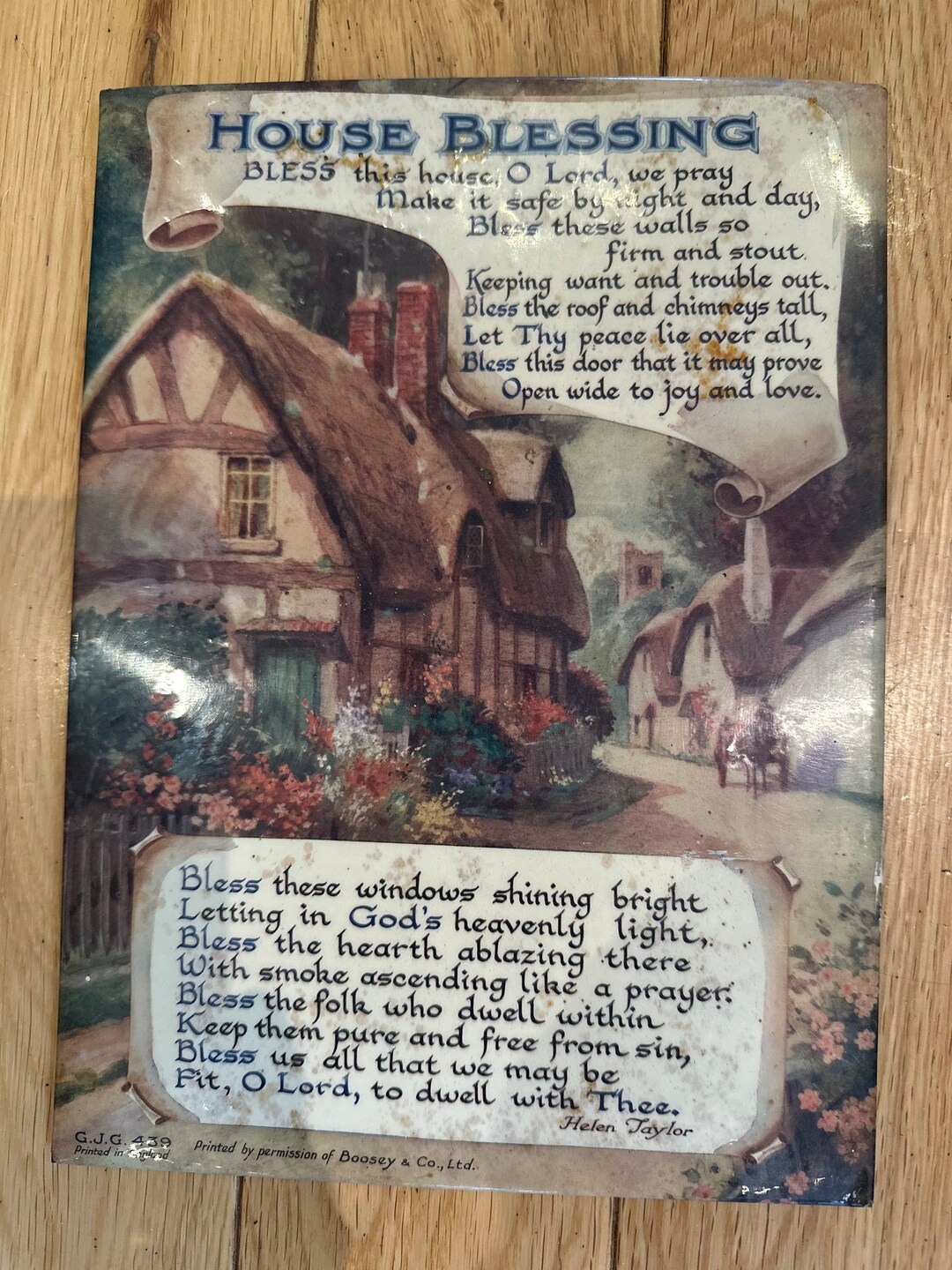 Vintage Old England House Blessing Sign G.J.G. 439 - Etsy