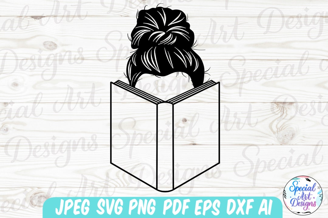 Girl With Book Svg | Reader Clip Art | Vector Reading Clipart | Book ...