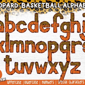 Basketball Leopard Doodle Alphabet | Basketball Sports Doodle Letters ...