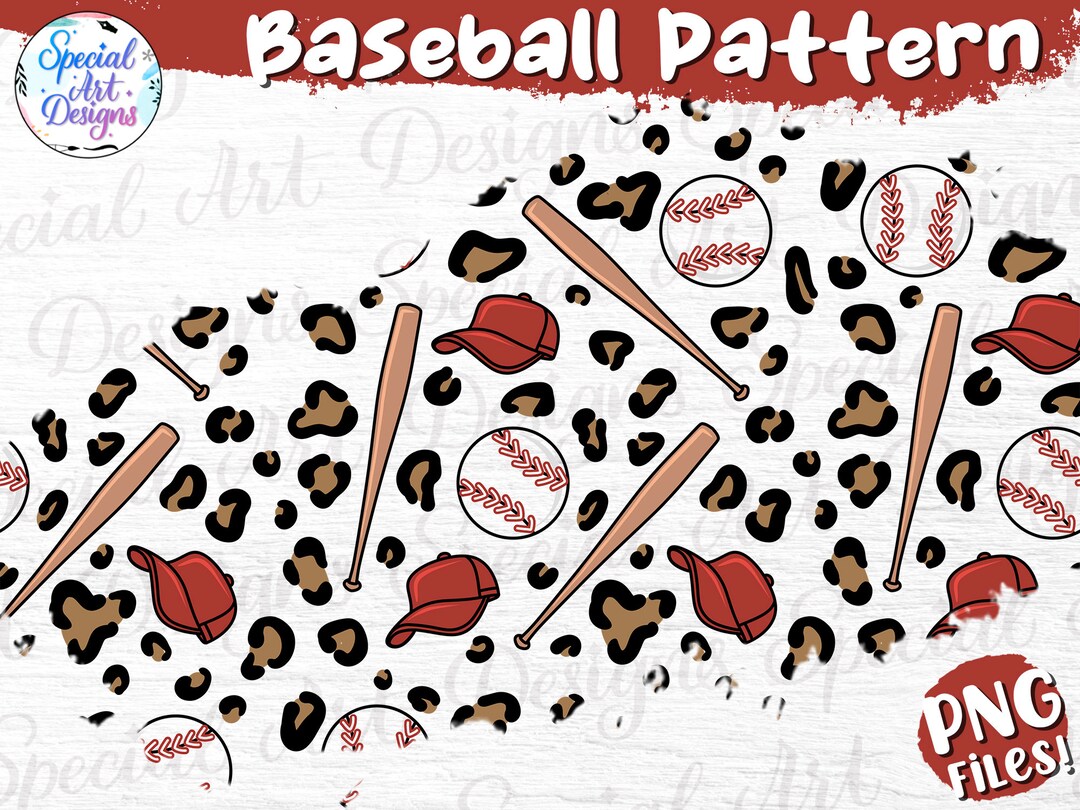 Seamless Baseball Pattern Png | Retro Baseball Seamless Design ...
