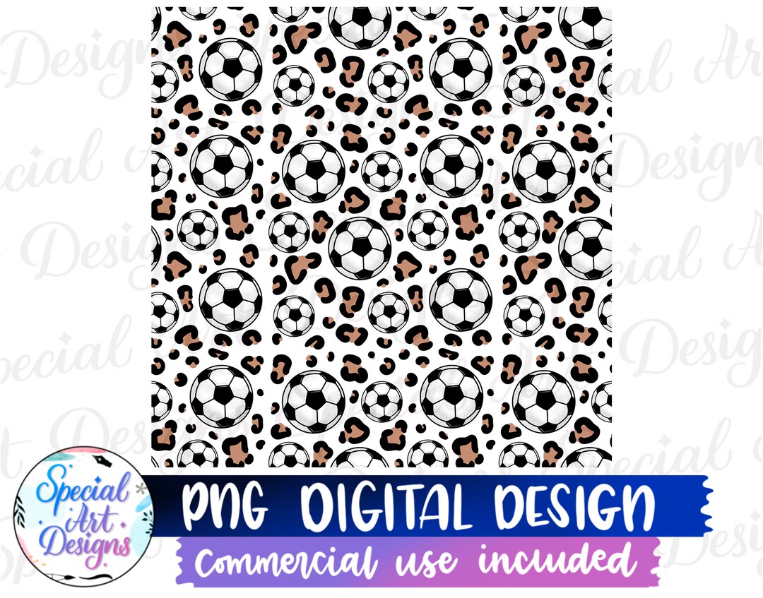 Seamless Soccer Leopard Png | Soccer Pattern Png | Soccer Fabric ...