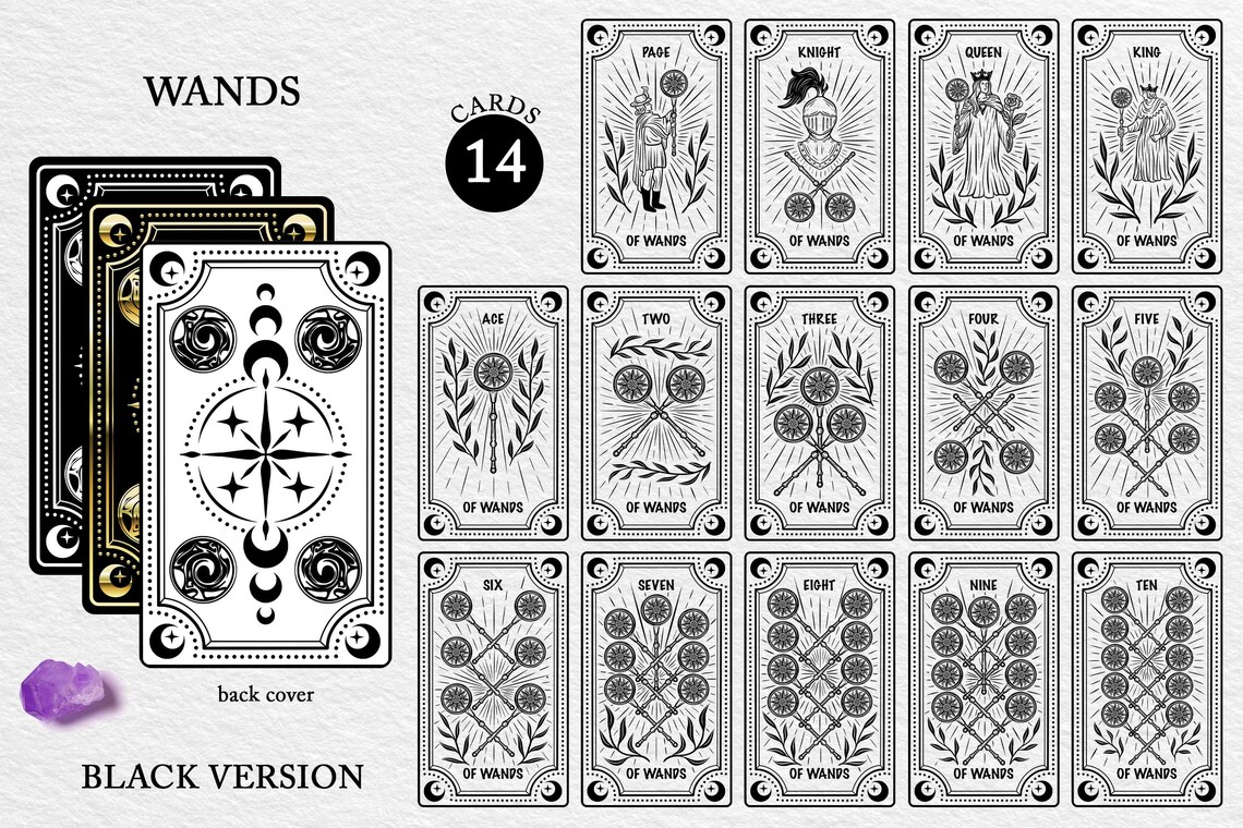 Unique Tarot Deck Minor Arcana Svg V.2 Celestial Tarot Cards - Etsy