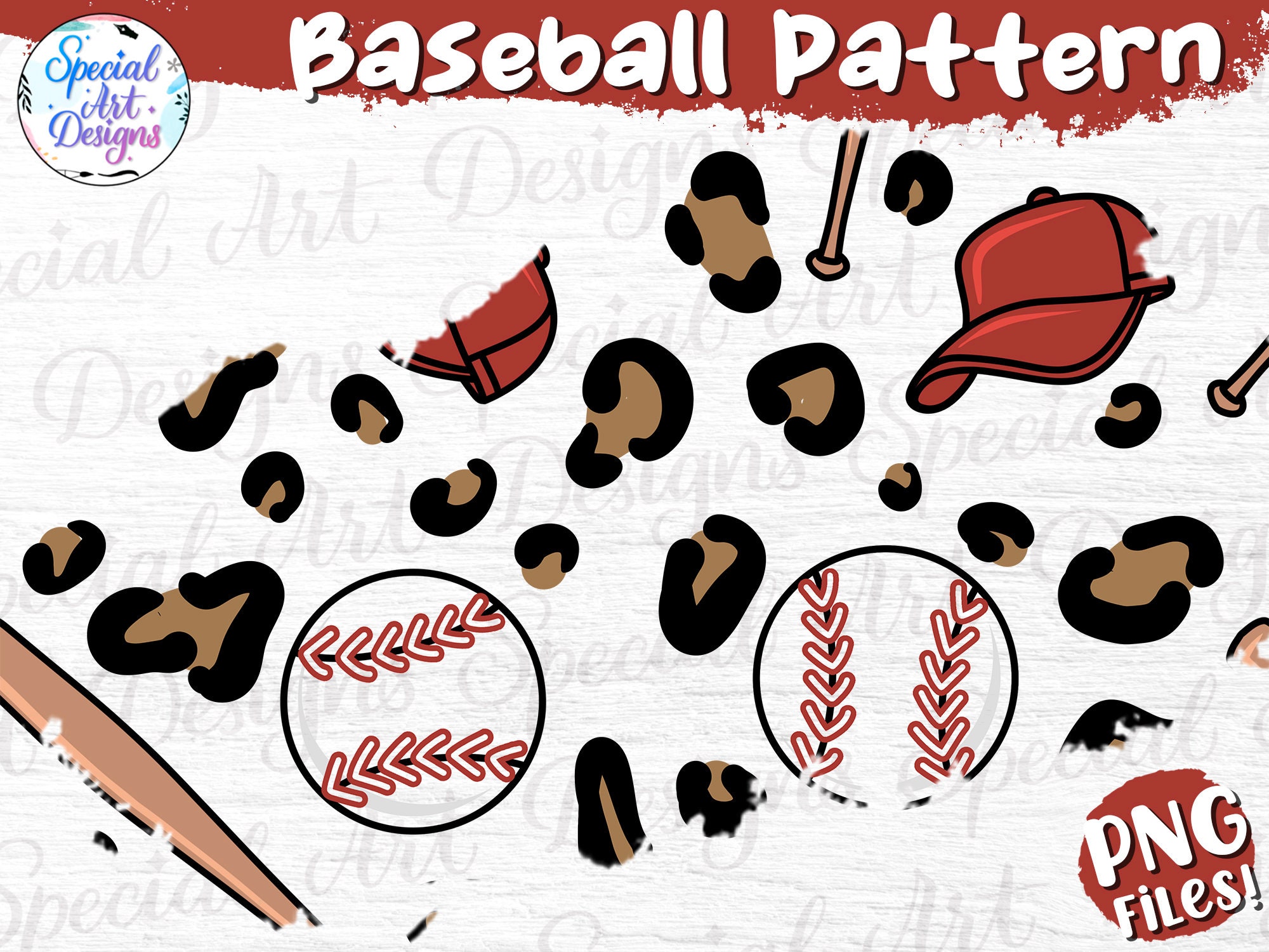 Seamless Baseball Pattern Png Retro Baseball Seamless Design - Etsy