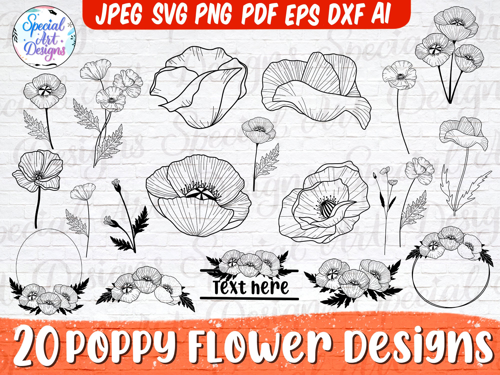 Poppy Flower Svg Poppies Svg Files for Cricut Poppy - Etsy