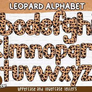 Leopard Doodle Alphabet PNG Alphabet Letters PNG Bundle Hand Drawn ...