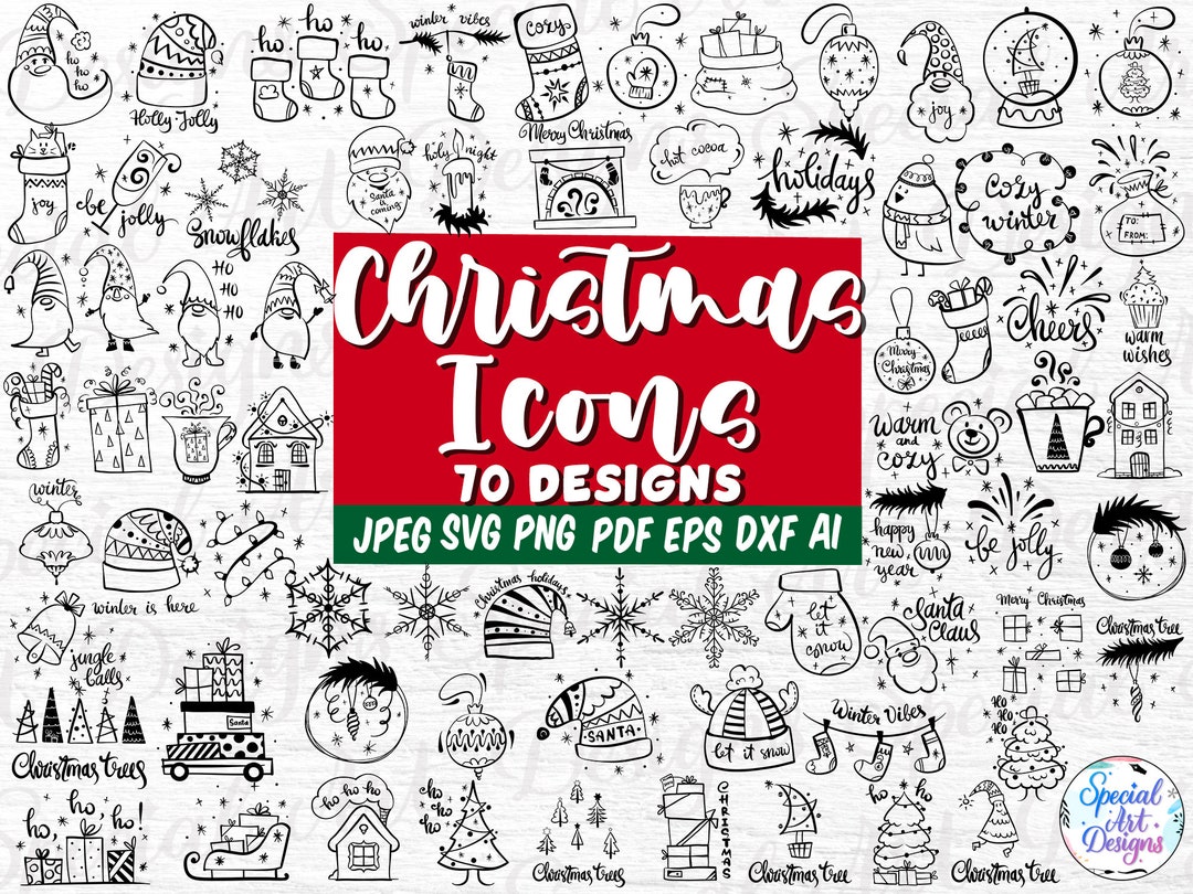 Christmas Clipart Svg Bundle | Christmas Bundle | Christmas Line Art ...