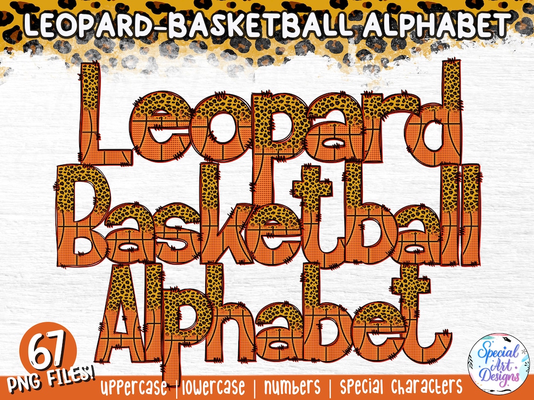 Basketball Leopard Doodle Alphabet | Basketball Sports Doodle Letters ...