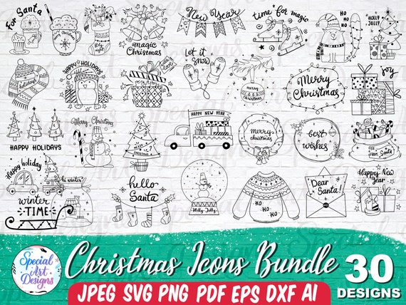 Christmas Clipart Svg Bundle Christmas Bundle Christmas - Etsy