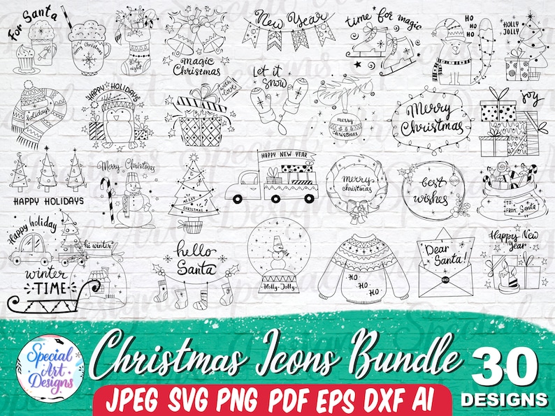 Christmas Clipart Svg Bundle Christmas Bundle Christmas - Etsy