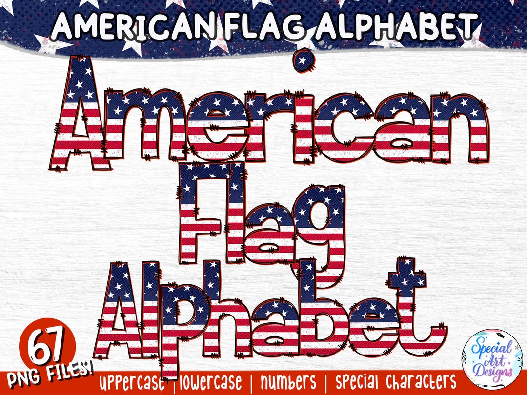 American Flag Doodle Alphabet | Patriotic American Flag Doodle Letters ...