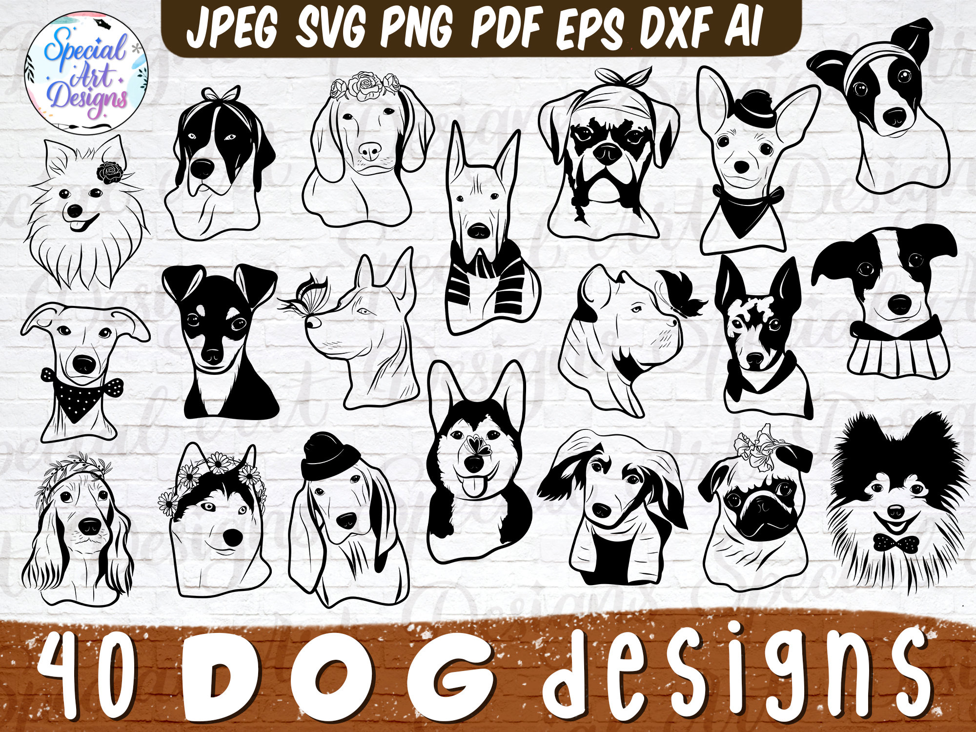Hond Svg Bundel Honden clipart hond gezicht svg Honden - Etsy Nederland