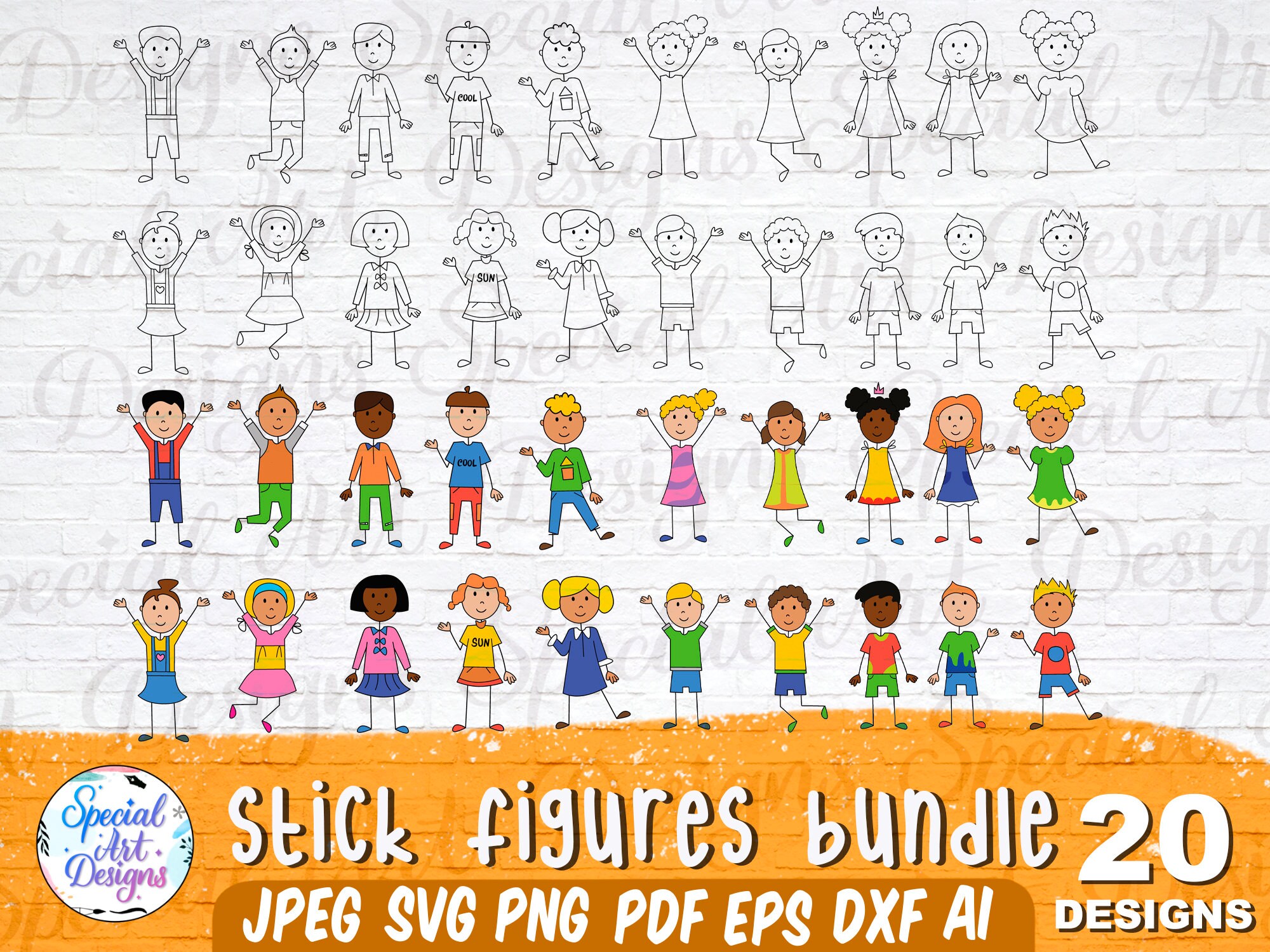 Stick Figure Svg Stick People Svg Stick Family Svg Bundle - Etsy Canada