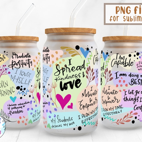 Self Love 16 Oz Libbey Can Glass Wrap Sublimation Design Etsy