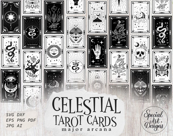 Celestial Tarot Cards Svg Unique Tarot Deck Major Arcana Svg - Etsy Canada