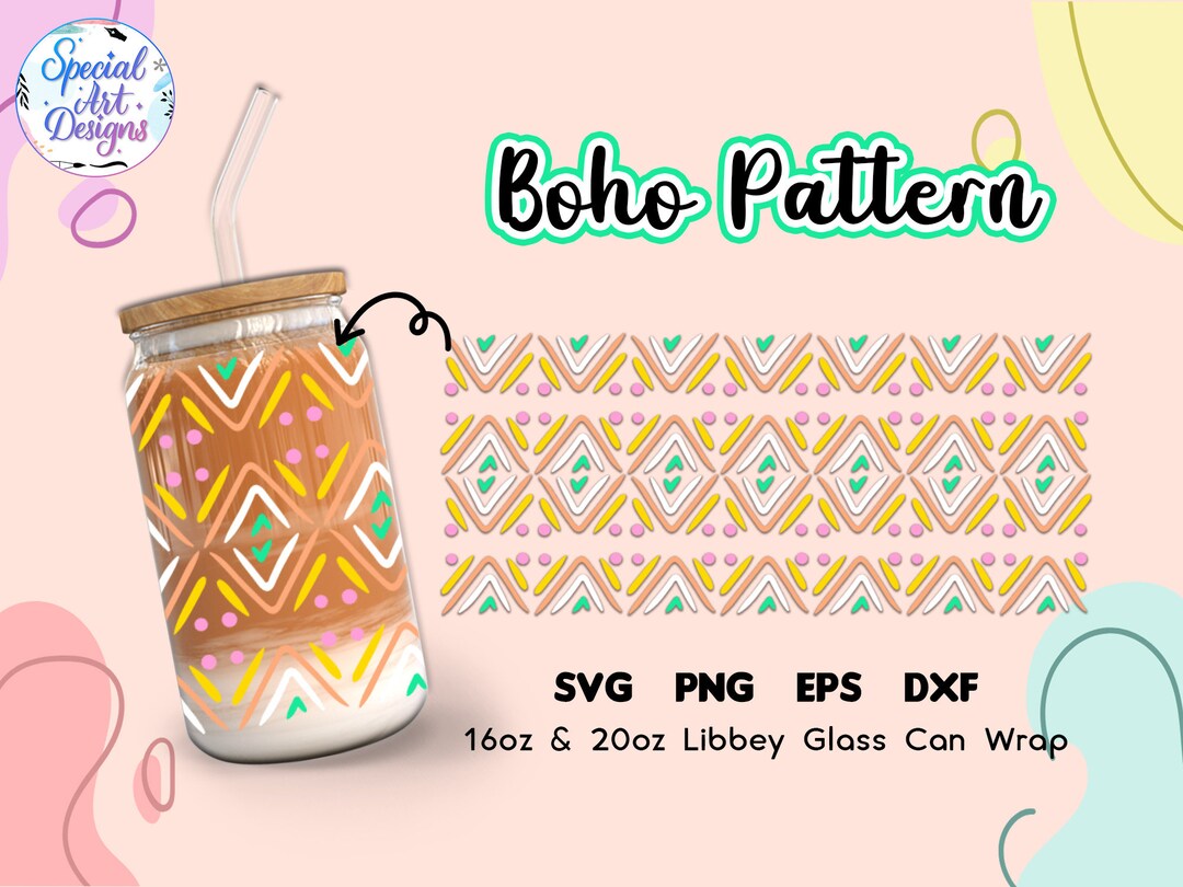 Libbey Glass 16oz | 20oz | Boho Libbey Svg | 16oz Glass Can | Simple ...