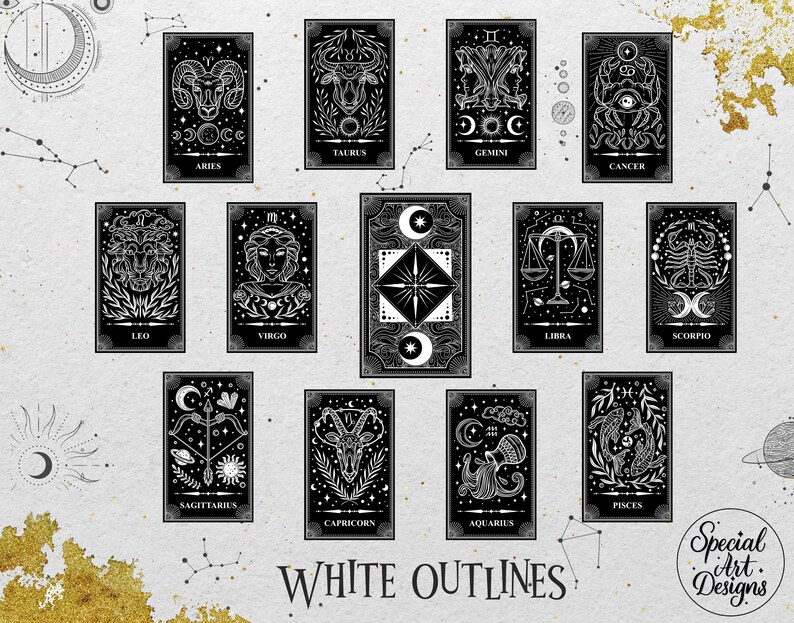 Zodiac Cards Svg Zodiac Sign Svg Constellation Zodiac Svg - Etsy UK