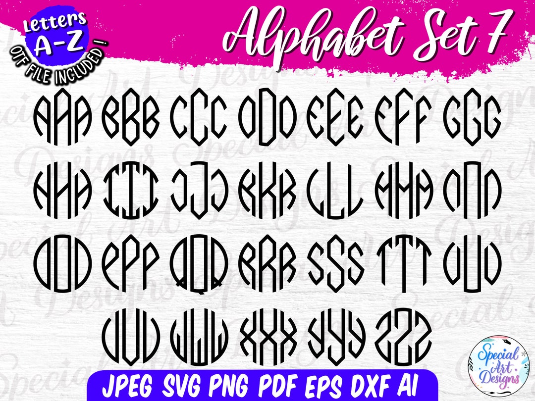 Monogram Svg Monogram Svg Alphabets Monogram Font - Etsy