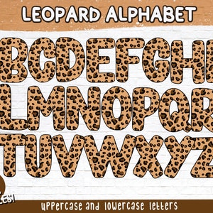 Leopard Doodle Alphabet PNG Alphabet Letters PNG Bundle Hand Drawn ...