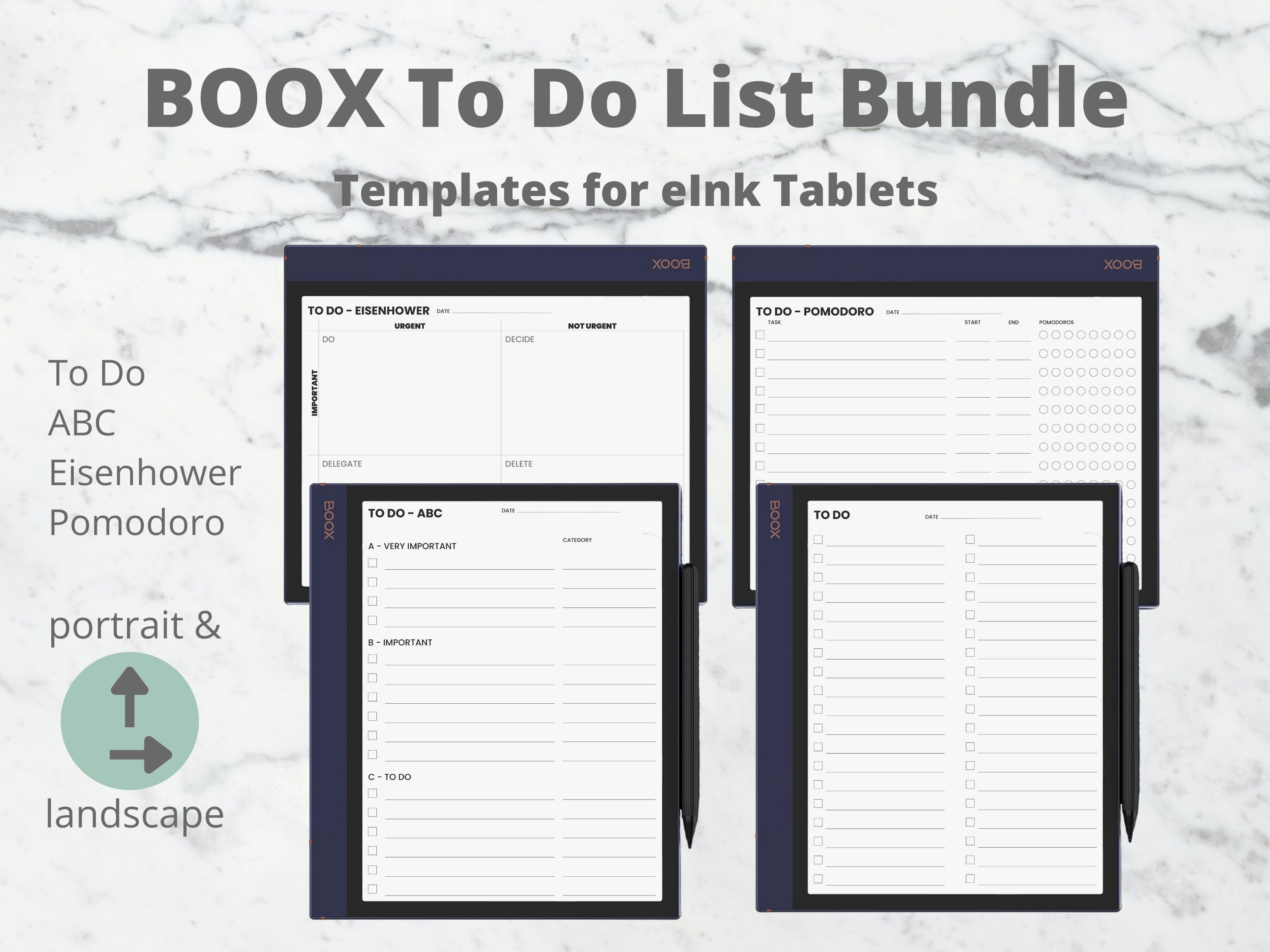 Boox to Do List Bundle Minimalistic to Do List Templates for - Etsy
