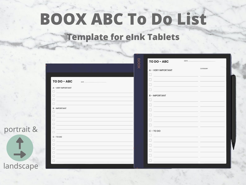 Boox to Do List ABC Template Minimalistic ABC to Do List, for Digital ...
