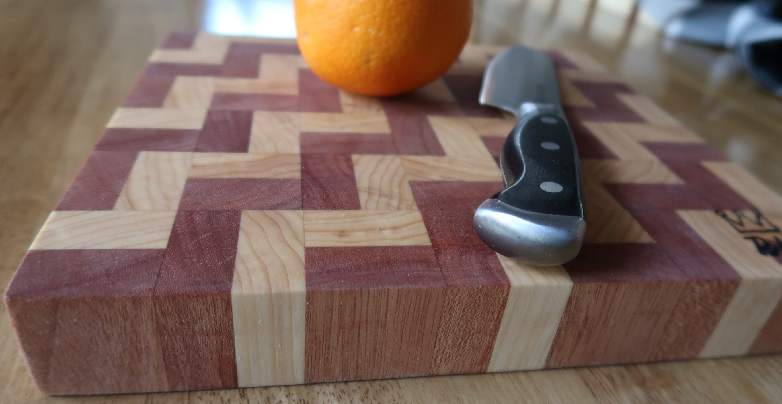Mahogany and Aspen End Grain Cutting Board With Finger Grooves - Etsy