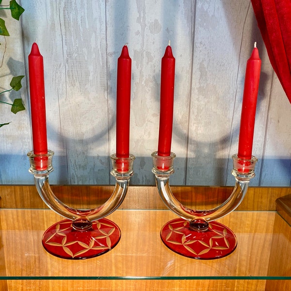 Double Glass Candle Holder - Etsy