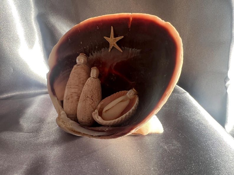 Seashell Nativity Scene, Birth of Jesus Christ. in the Scene Are the ...