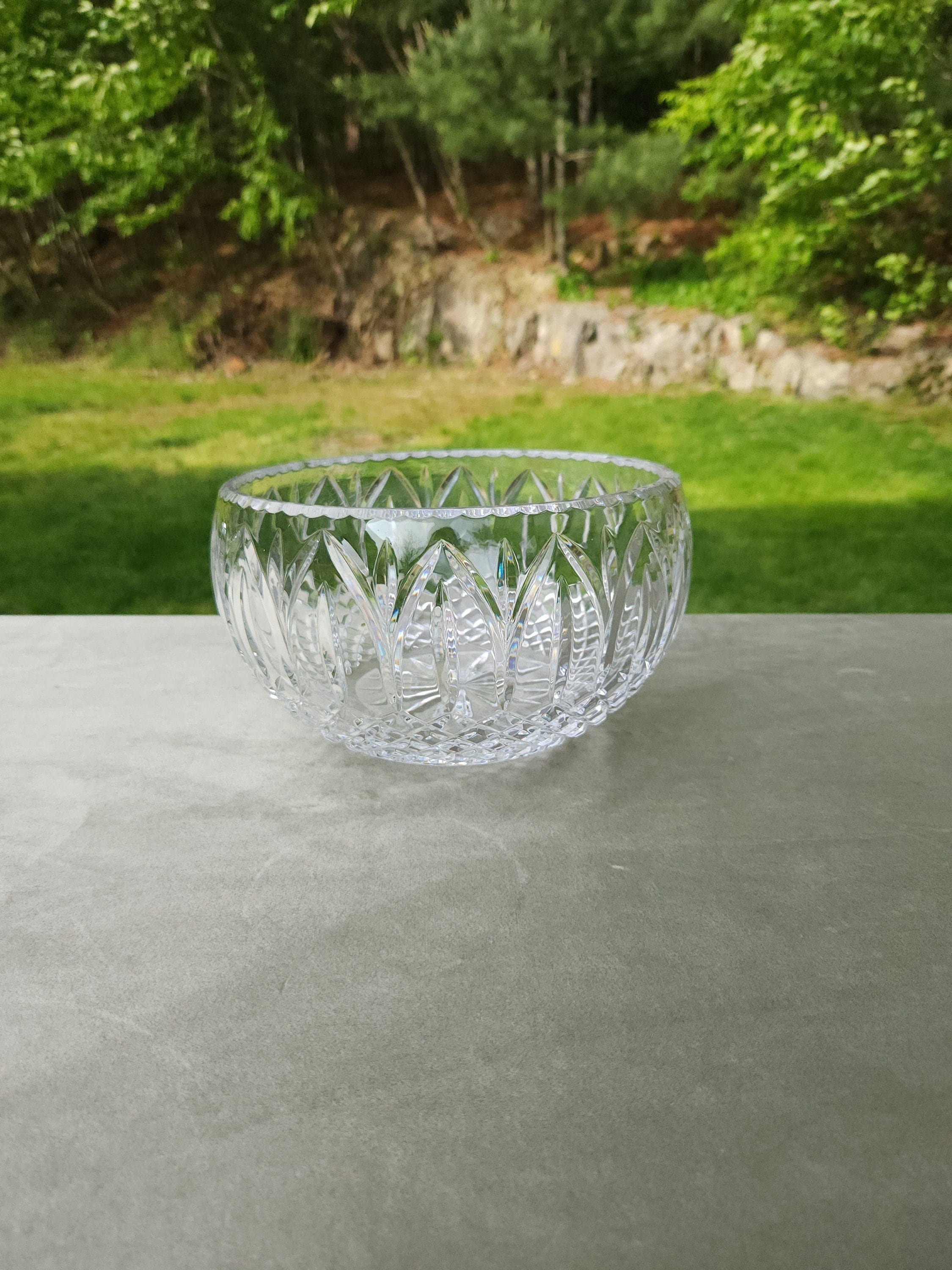Large Heavy Crystal Bowl - Etsy
