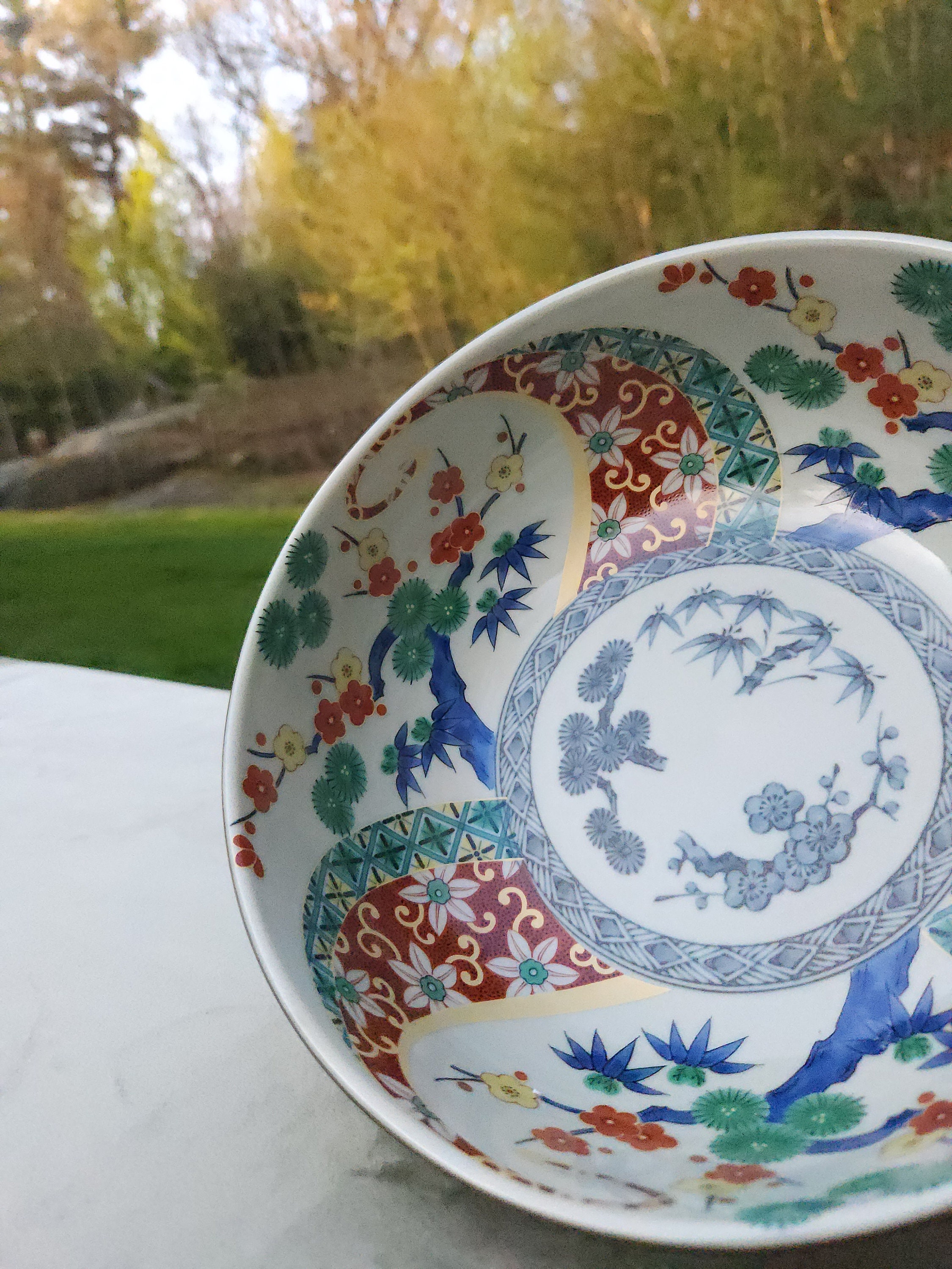 Vintage Japanese Imari Serving Bowl and Plate Set Signed - Etsy