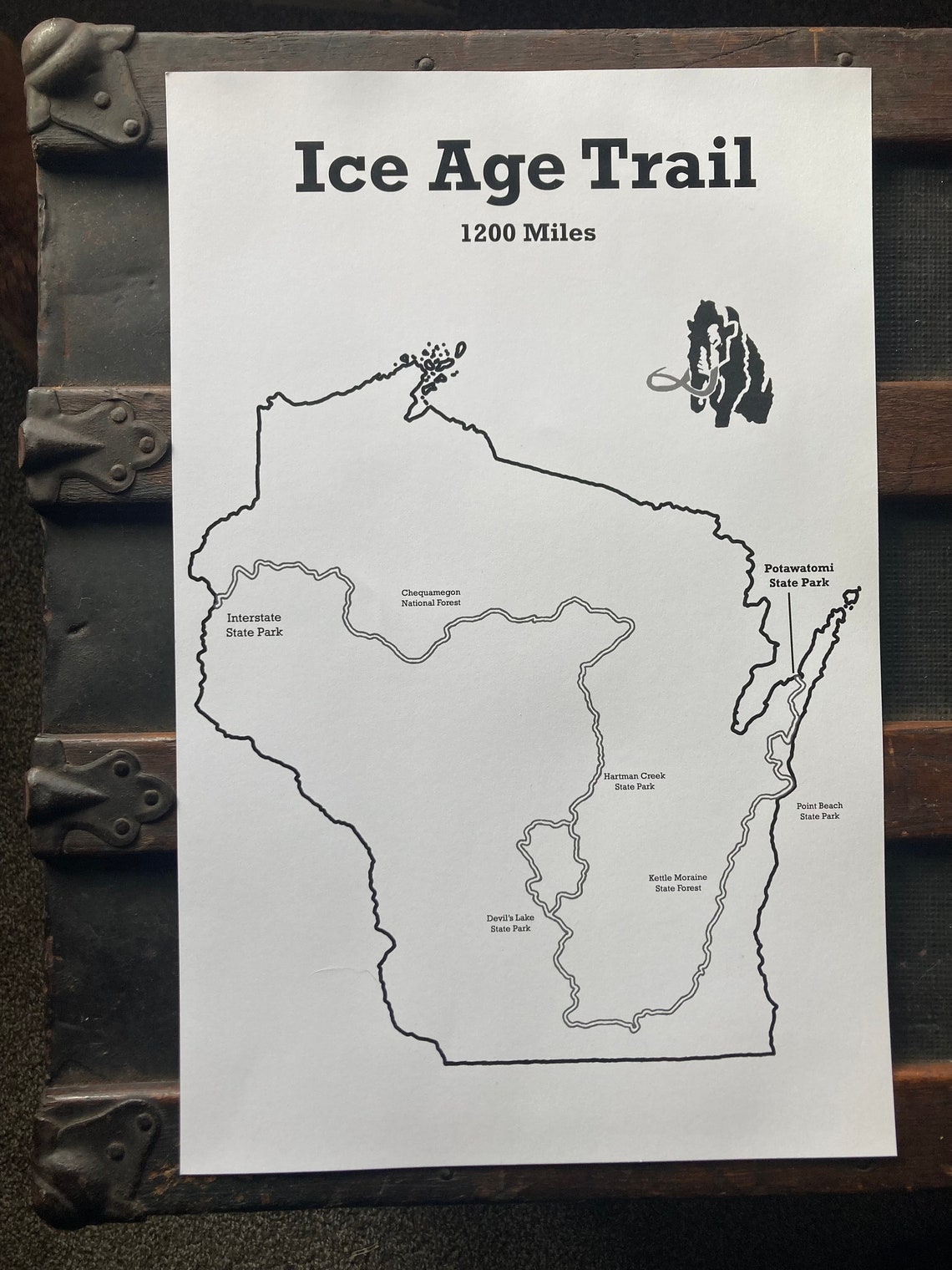 Ice Age Trail Map Wall Poster - Etsy