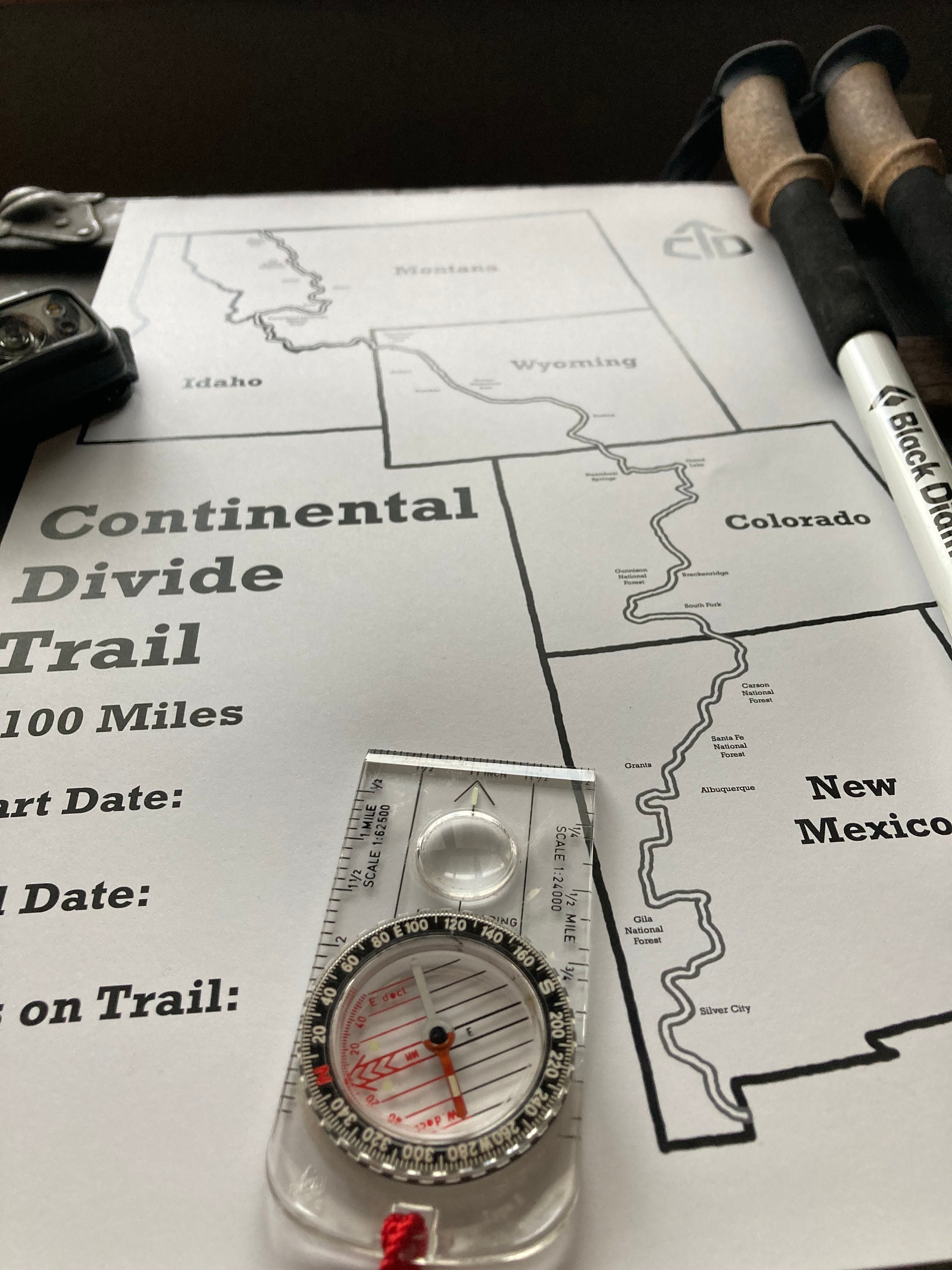Continental Divide Trail Map Wall Poster - Etsy