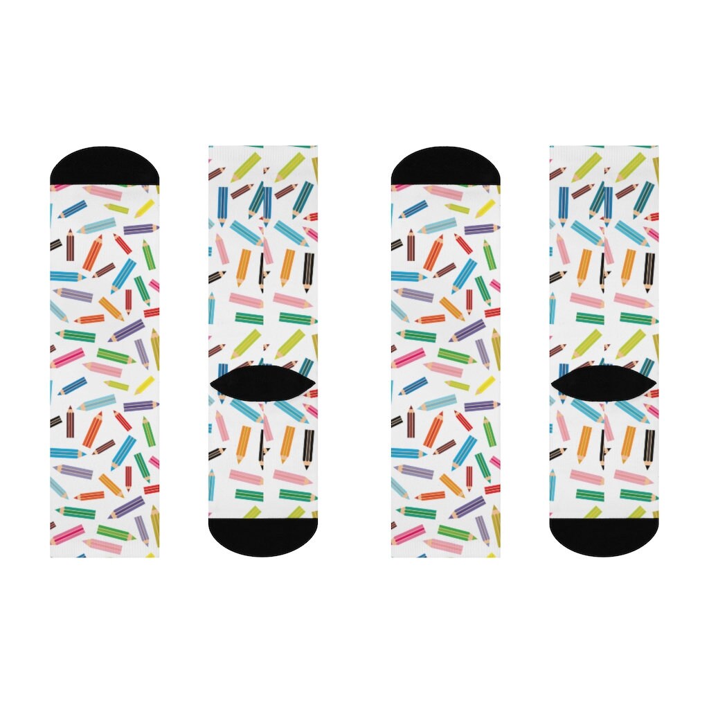 Teacher Socks, Teacher Appreciation Gift, Crayon Socks, Color Pencil ...
