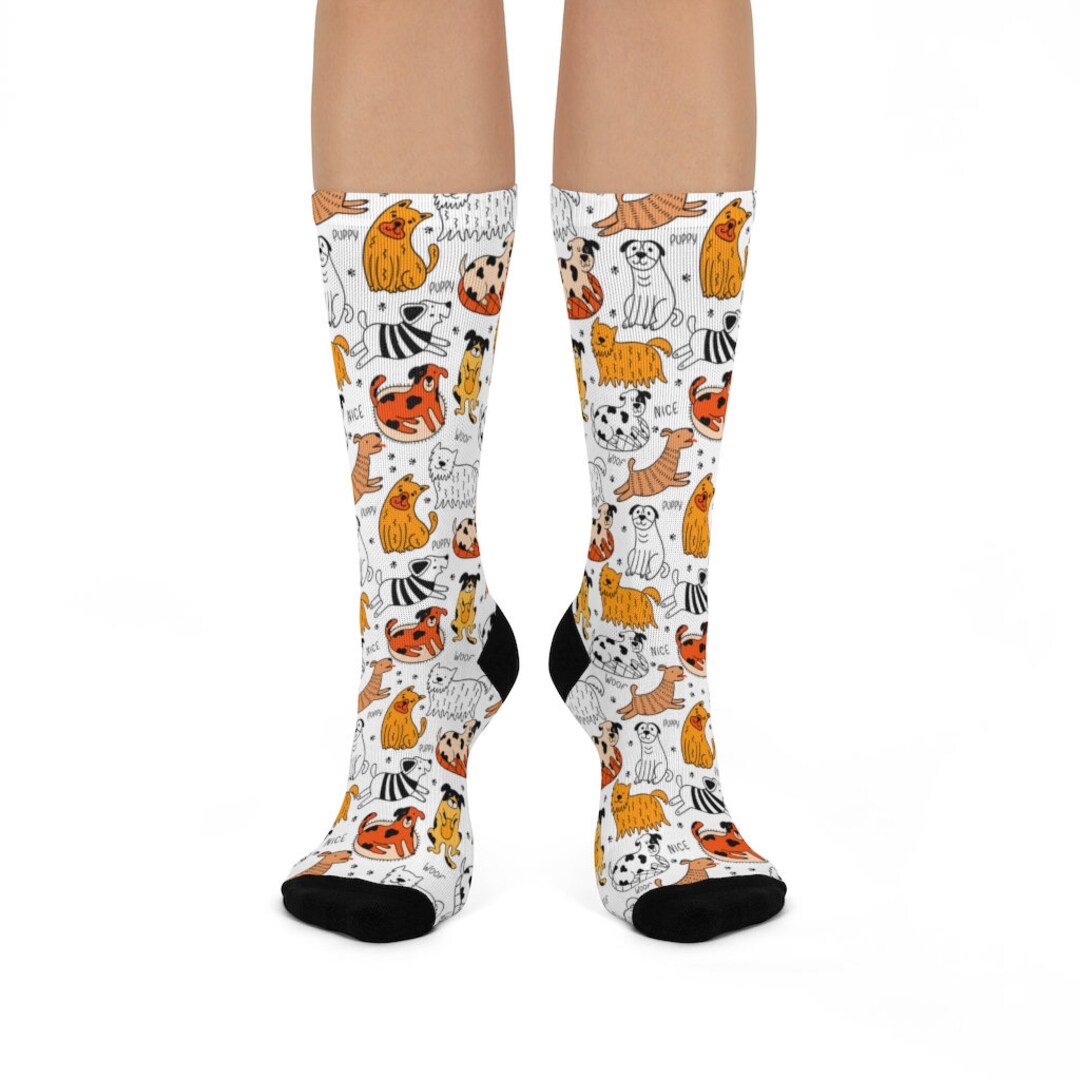 Dog Socks Socks for Dog Lovers Abstract Socks Cartoon Dog - Etsy
