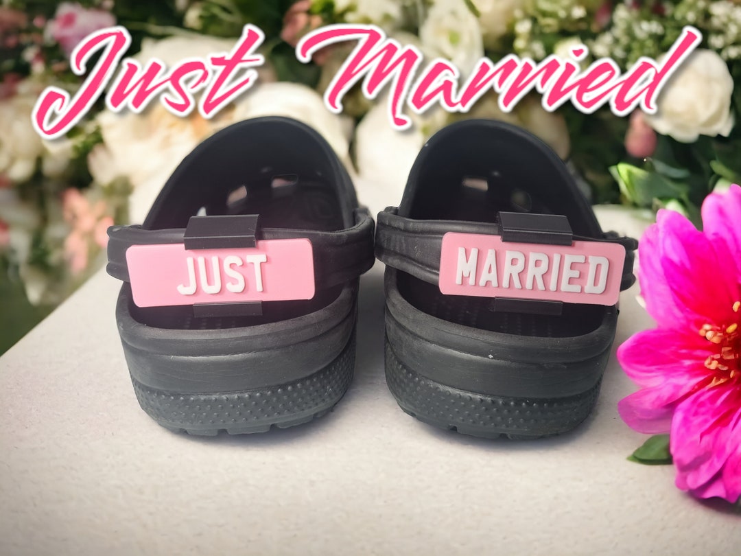 Croc JUST MARRIED PINK Clog Number Plates - Etsy