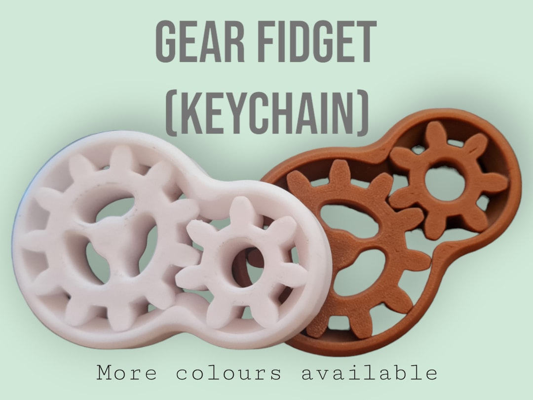 3D Printed Fidget Gear Fidget Keychain/keyring Spinner - Etsy