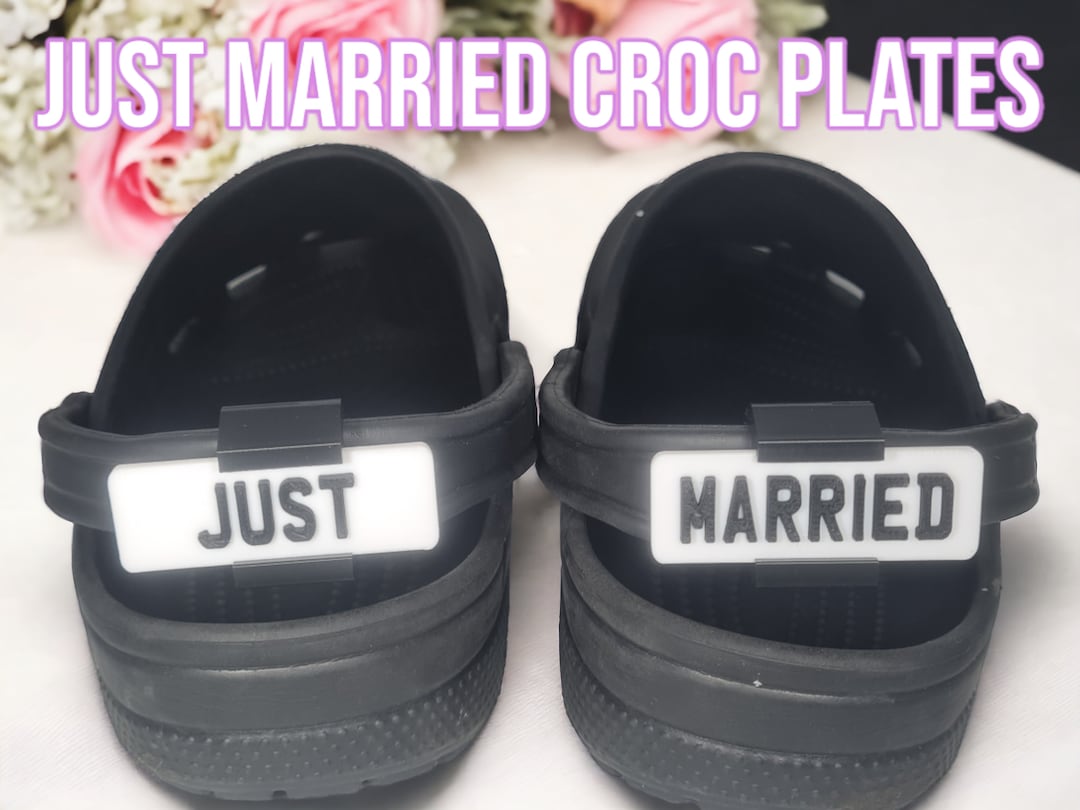 Croc JUST MARRIED Clog Number Plate Charm Set of 2 for Your Clog ...