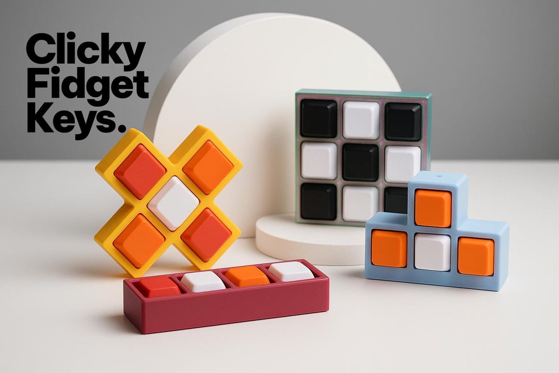 Clicky Fidget Toy for Stress Relief | Modular Puzzle Desk Fidget | 3D ...
