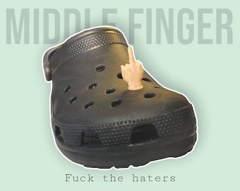 Middle Finger Jibbitz Croc Charm Hand Painted Shoe Charm Funny Funny ...