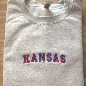 Kansas Embroidered Crewneck Sweatshirt - Etsy