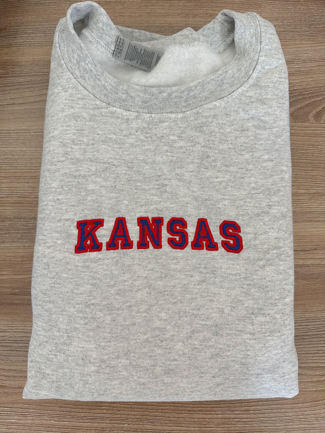 Kansas Embroidered Crewneck Sweatshirt - Etsy