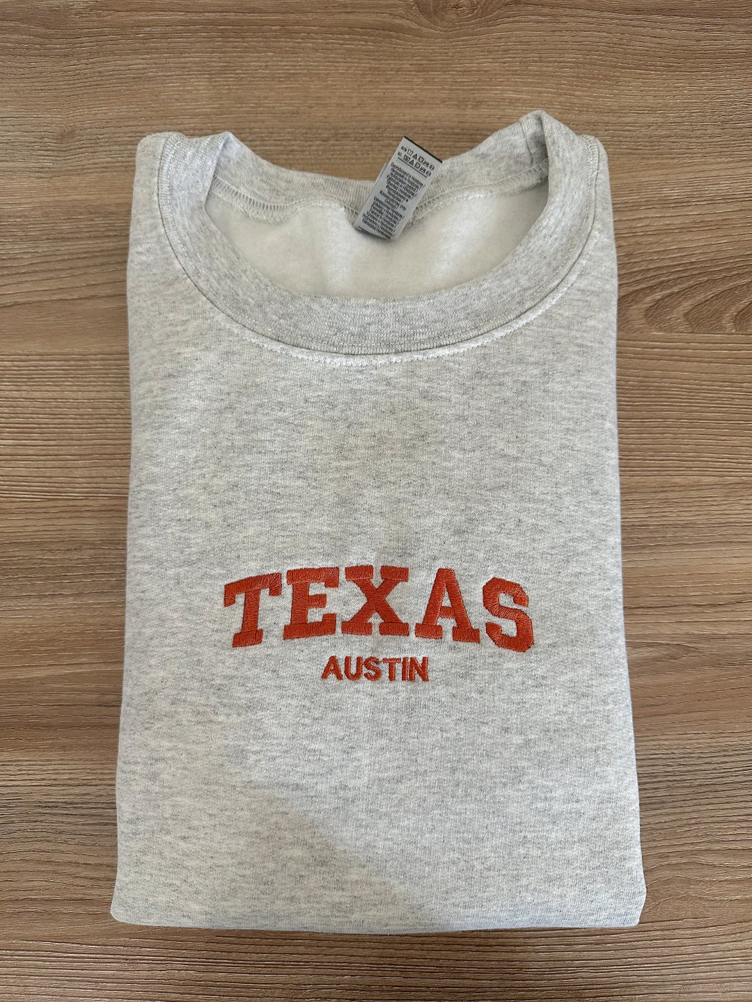 Austin Texas Embroidered Crewneck Sweatshirt - Etsy