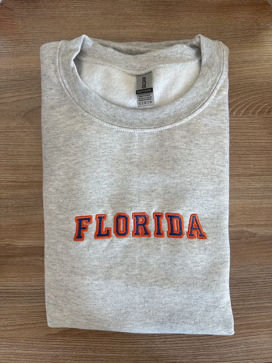 Florida Embroidered Crewneck Sweatshirt - Etsy