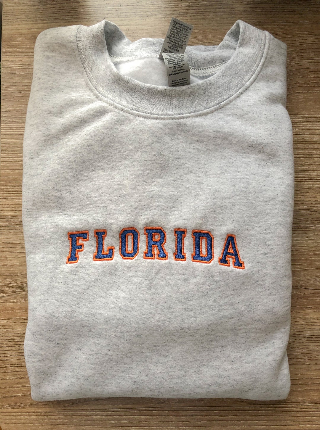 Florida Embroidered Crewneck Sweatshirt - Etsy