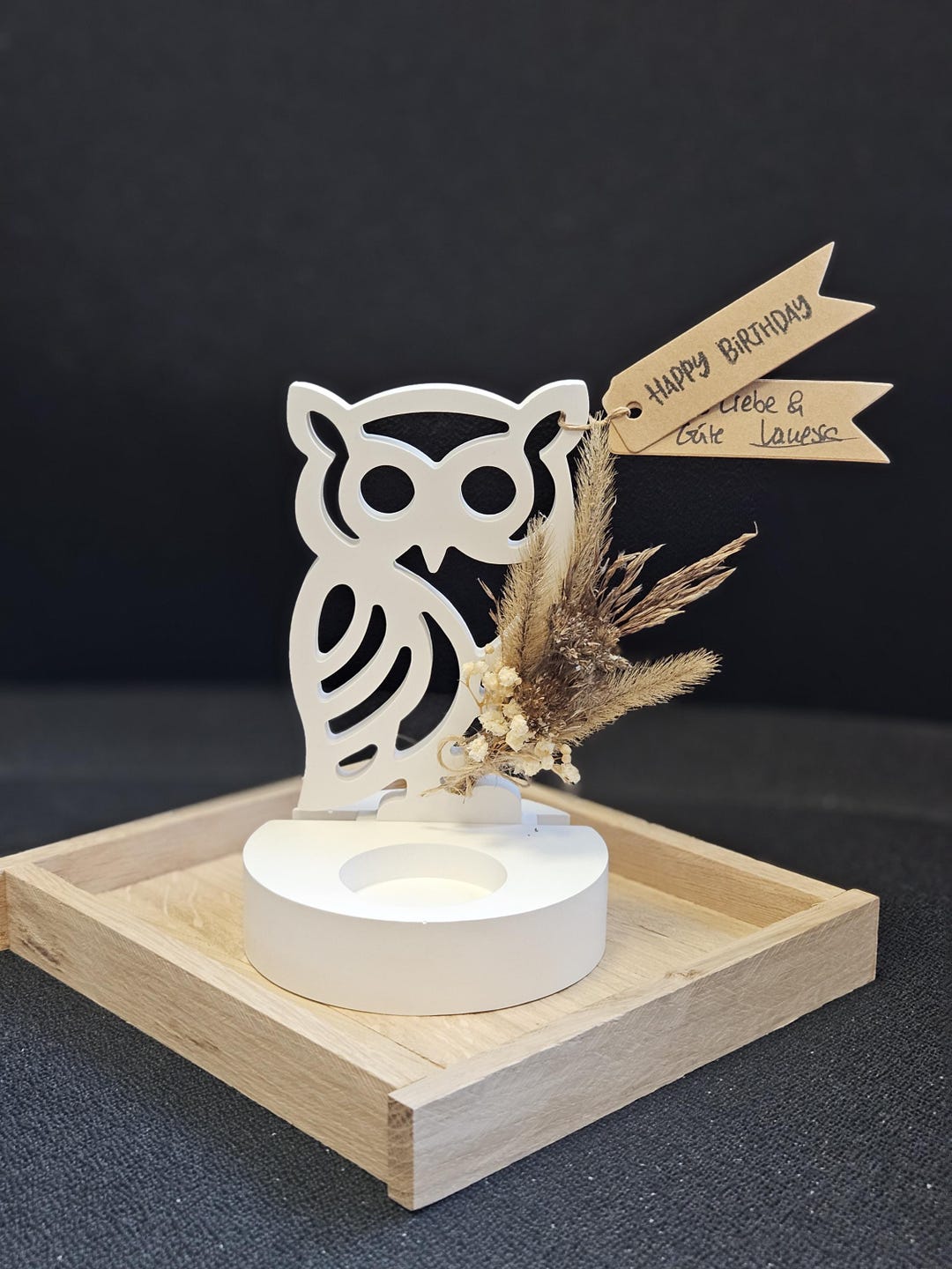 Herbstdeko Eule Teelichthalter Einschieber Windlicht Geschenk - Etsy