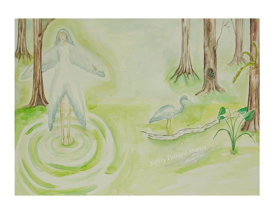 Swamp Print- Swamp Art- Angel Artwork-magical Art- Fantasy Art ...
