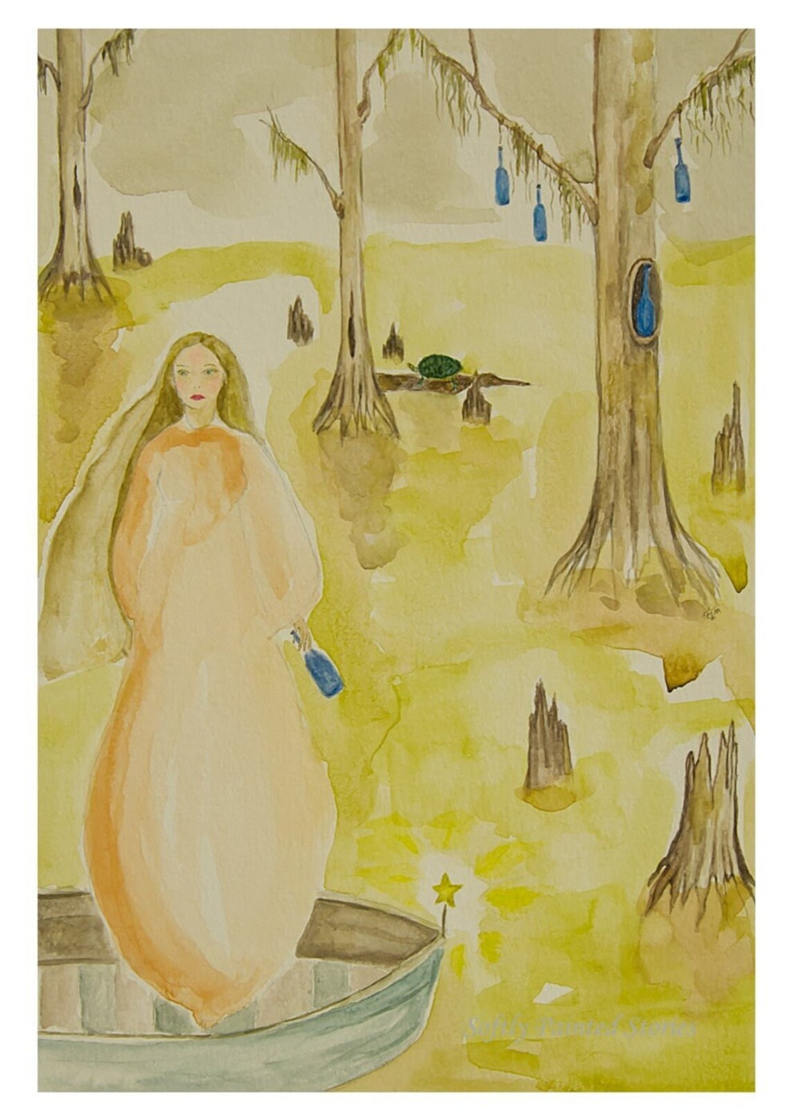 Swamp Print-woman in a Boat Swamp Art Magical Art Fantasy Art Ethereal ...