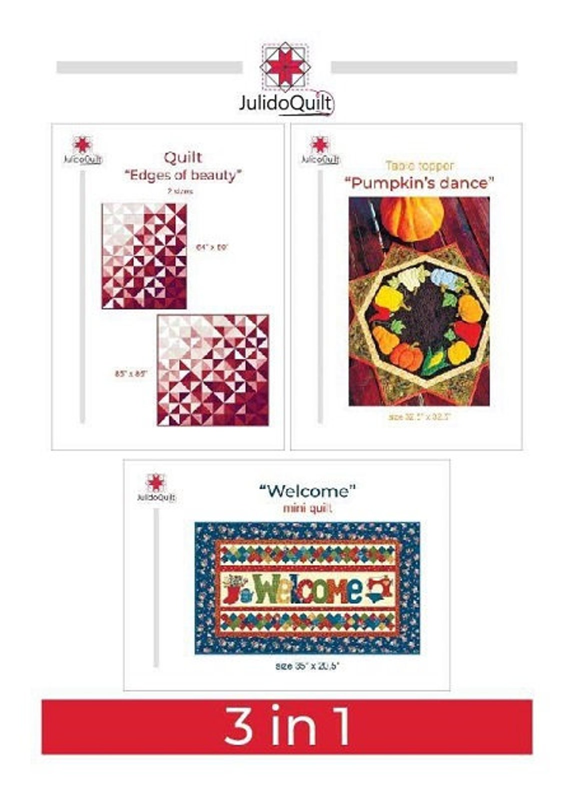 Pattern Bundle 3 in 1. Patterns Include "edges of Beauty" Quilt Pattern ...