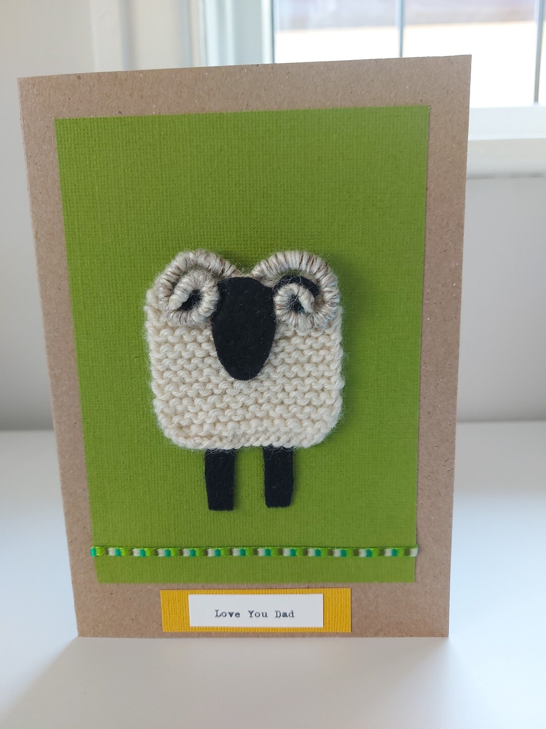 Knitted Sheep Dad Birthday Card, Sheep Love You Dad Card - Etsy