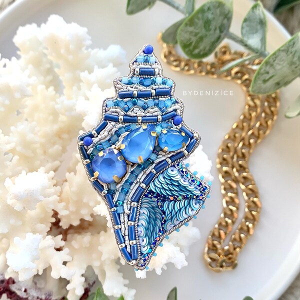 Seashell Brooch - Etsy