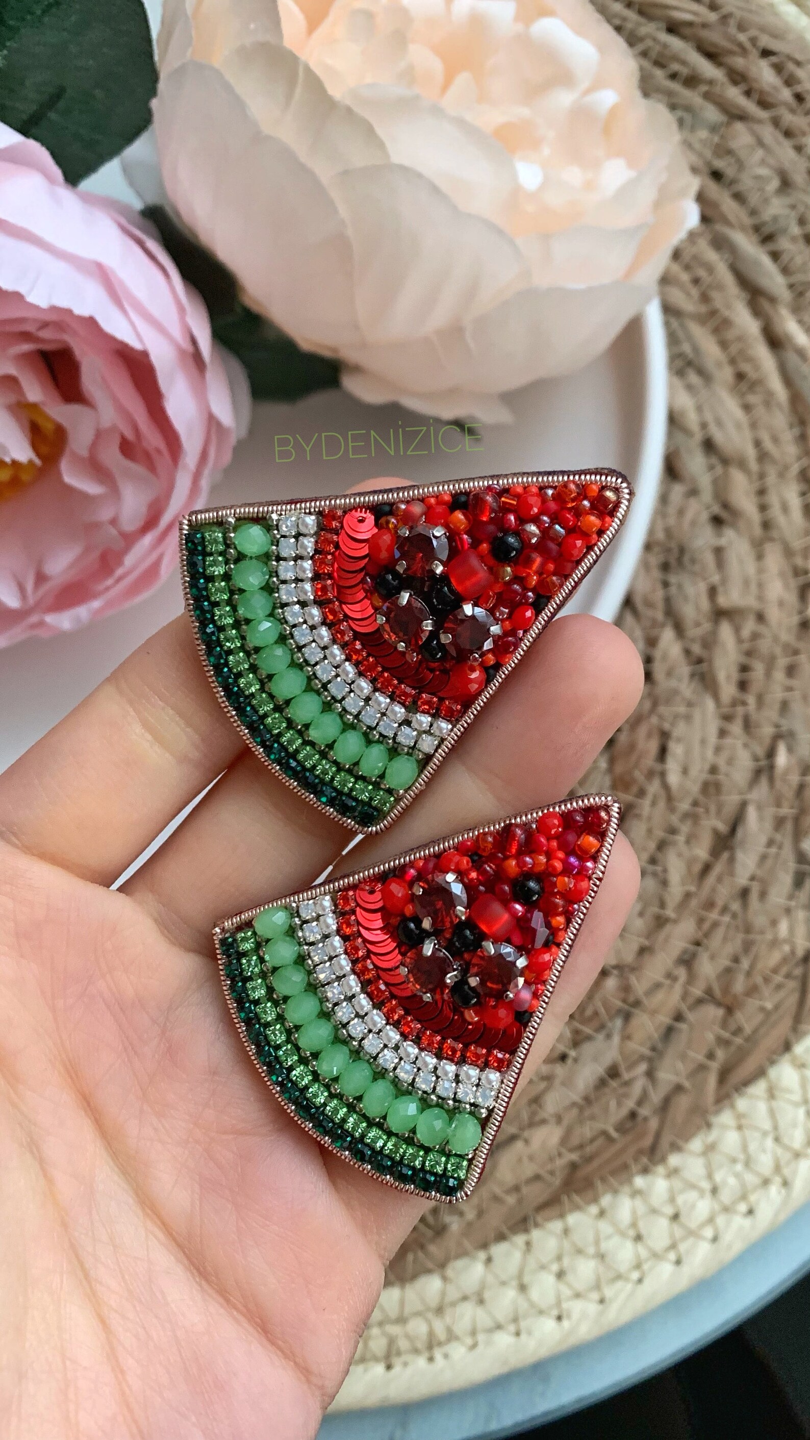 Watermelon Brooch, Fruit Brooch, Watermelon Pin, Watermelon Jewelry ...